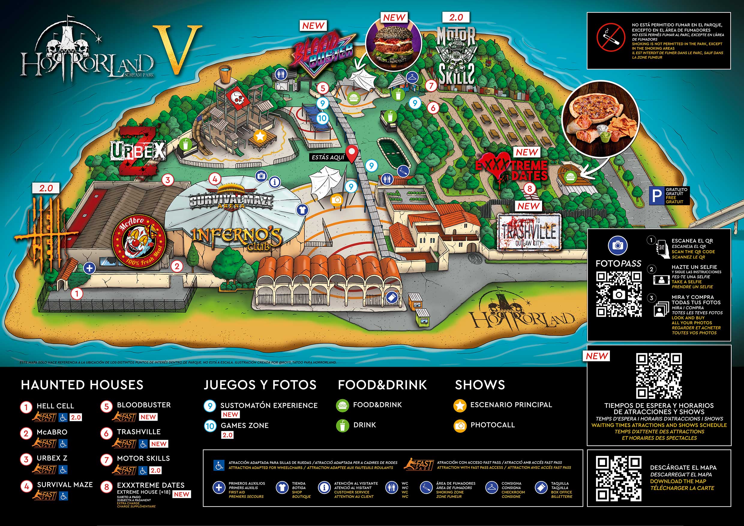 Mapa de Horrorland - Horrorland - El primer Scream Park del sur de Europa